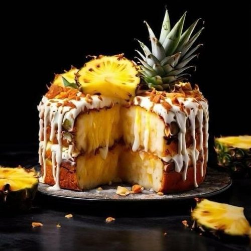 Tropical Hawaiian Pineapple Carrot Cheesecake Recipe - bakingsecret.com